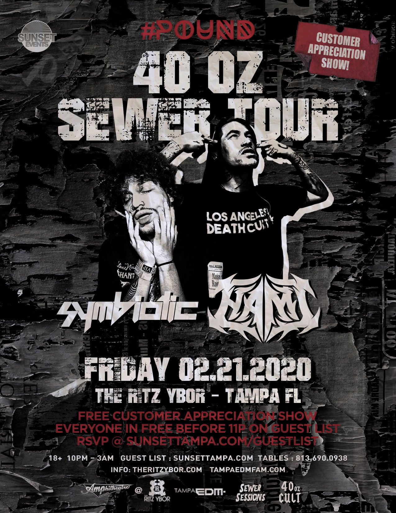 40 oz Sewer Tour – Symbiotic x Hami – Free Guest List - #POUND Fridays ...